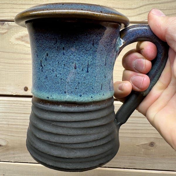 Handmade Coffee Mug, Pottery Mug With Hand Carved Designs in Turquoise ...