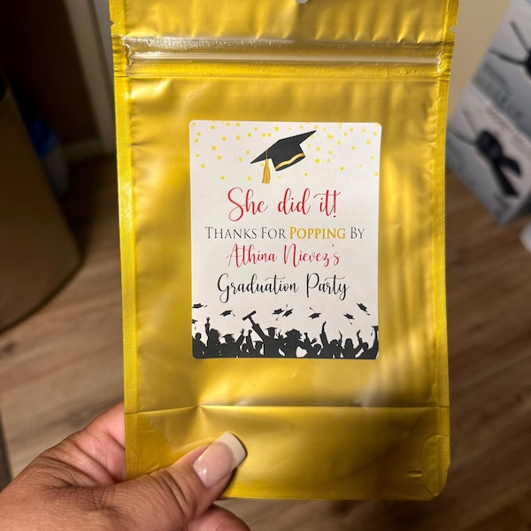 Graduation Party Favors, Popcorn Bags and Stickers, High School ...