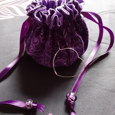 Drawstring Jewelry Pouch Medium Size Jewelry Tote Travel Bag PURPLE POP ...