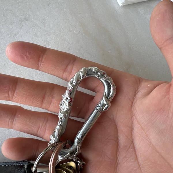 Raw Spiky Liquid Metal Gothic Ring With Gray Moonstone, Handmade Dark ...