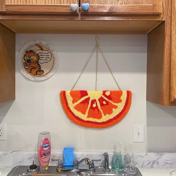 Tufted Fish Wall Hanging Decor Pink Goldfish - Etsy