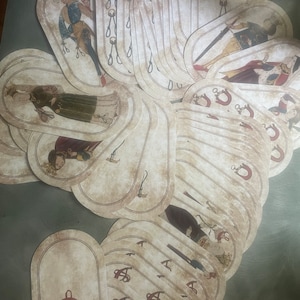 UNIQUE Pip Design Large Medieval Bone Dice Set qty 5 Mat Cauthon's Dice ...