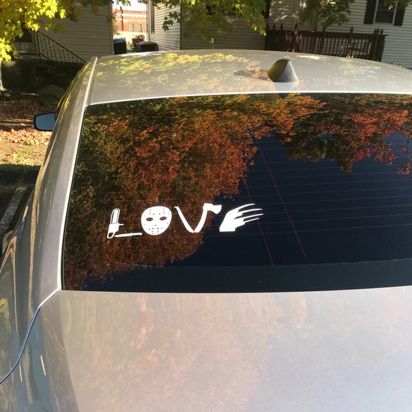 Love Horror Movies Car Decal - Horror Sticker - Scary Movie Decal ...