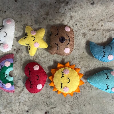 Felt Celestial Bedtime Softie Toy Set Garland Banner Sewing Pattern ...