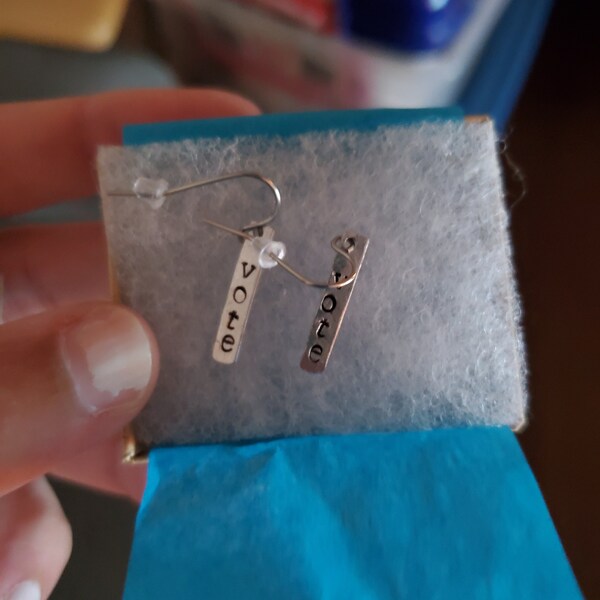 Silver Vote Earrings, Political Jewelry, 2024 Election, Patriotic ...