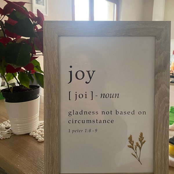 Joy Definition Print: Inspirational Home Office Wall Art (digital Print ...