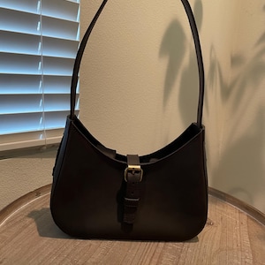 Leather Half-moon Bag, College Bag for Women, Shoulder Bag Minimal ...
