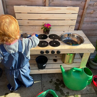 Mud Kitchen With Cooker Hob and Backsplash ,fully Assembled Free ...