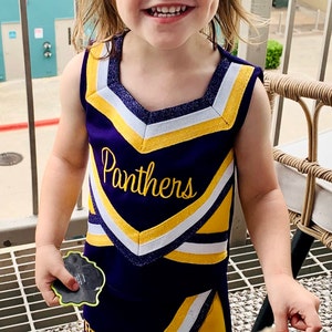 Blue & Gold Cheer Uniform Blue and Yellow Cheerleading - Etsy