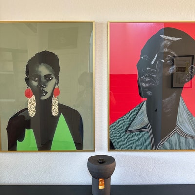 Moody Asian Portrait Chinoiserie Art Portrait Japandi - Etsy