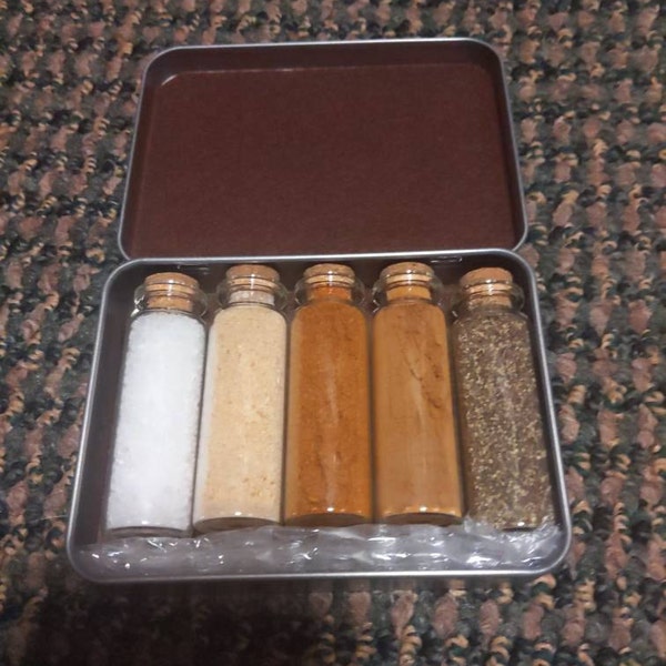 Modern Pocket Spice Kit Bottles With Aluminum Caps BUSHCRAFT, BUG-OUT ...
