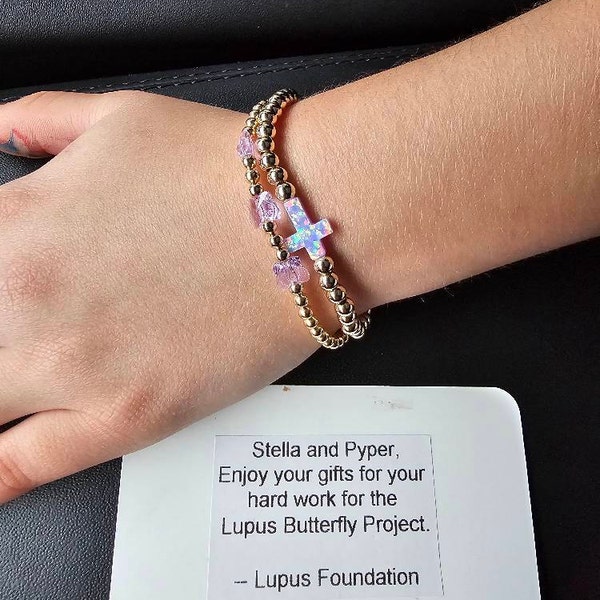 Pink Funfetti Heishi Bracelet, Name Bracelet, Heishi Bracelet ...