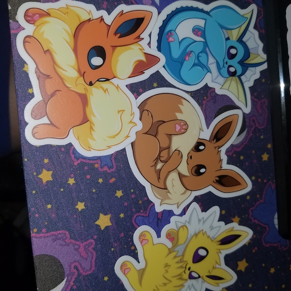 Eevee & Eeveelution Pokemon Vinyl Waterproof Sticker - Etsy