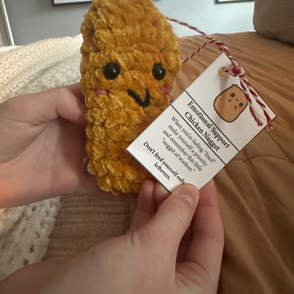 Emotional Support Chicken Nugget, Crochet Chicken Nugget, Positive Gift ...