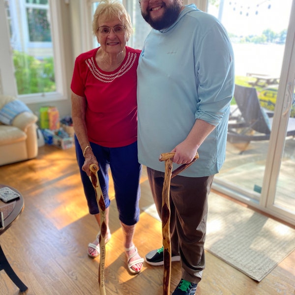 Walking Stick With Handle, Diamond Willow Wood, Rope Hand Grip N ...