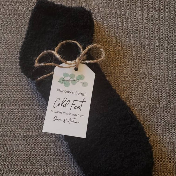 Cold Feet Wedding Favors, Bridal Shower Favor Tags, Engagement Favor ...