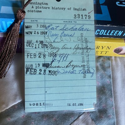 Set of 4 few Signatures Library Checkout Card Bookmarks Library ...