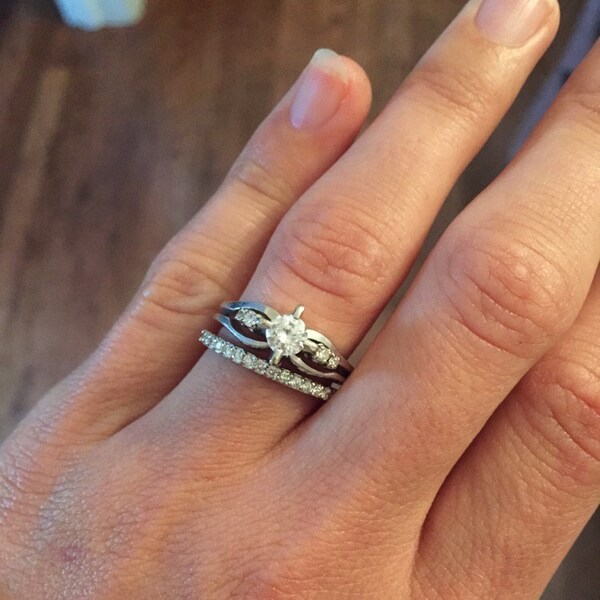 0.20ct Traditional Bridal 14K White Gold Wedding Band With Diamonds - Etsy