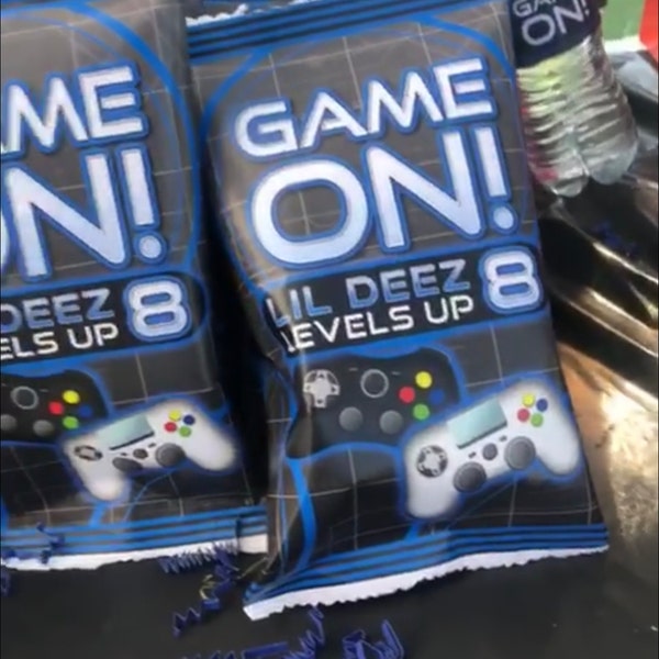 Gamer Party Chip Bag Wrapper Labels Personalized, Custom Video Game ...