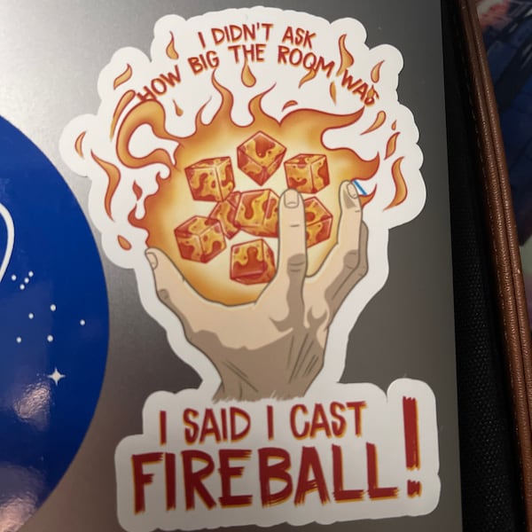 I Cast Fireball D20 Dnd Sticker | Dnd Gift | GM | Dungeons & Dragons ...
