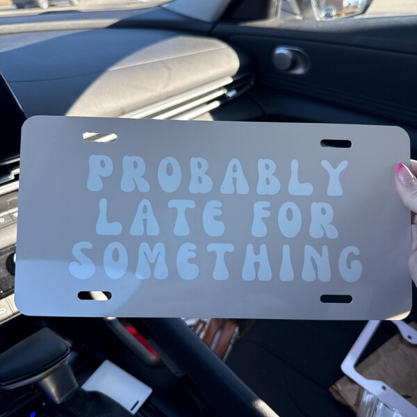 Retro Floral License Plate Frame, Pastel Orange and Green License Plate ...