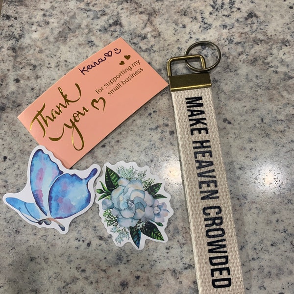 Make Heaven Crowded Keyfob, Christian Keychain 1 Inch, Christian Keyfob ...