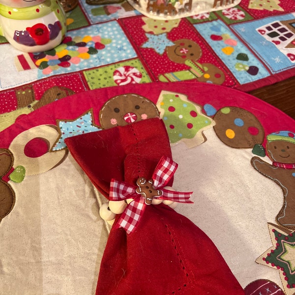 Gingerbread Napkin Rings, Gingerbread Decor, Christmas Decor, Table ...