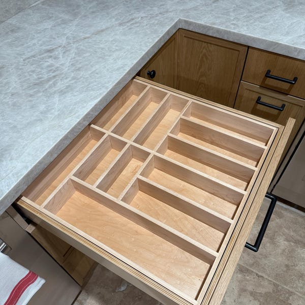 Two Tier Drawer Organizer With Sliding Tray for Utensils Silverware ...