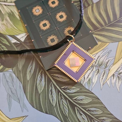 Long Pendant Necklace With IC Chip recycled From IC Packaging and IC ...