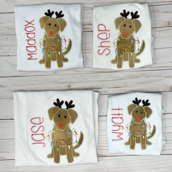 Christmas Dog Applique - Christmas Dog ZZ Applique Design - Dog ...