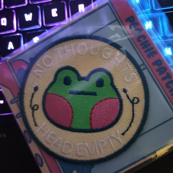 No Thoughts Head Empty, Cute Frog Iron on Patch for Clothes, Backpacks ...