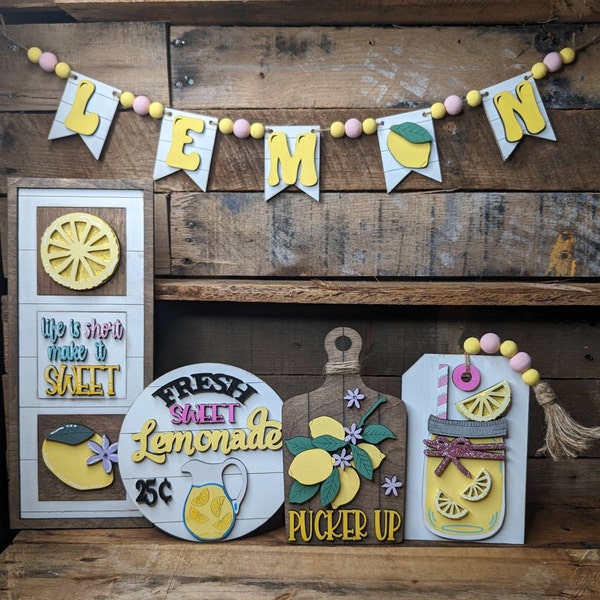 Summer Laser Cut Files, Lemon Shelf Sign Bundle SVG, Lemon Laser ...