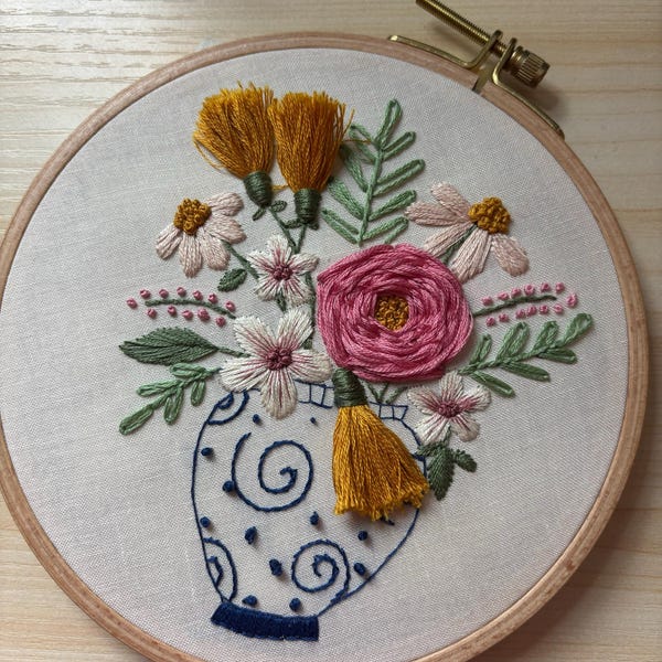 Colorful Scallop Hand Embroidery Pattern for Framing - PDF Instant ...