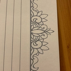 Nice Floral Edged Lined Writing Paper 8.5x11 25 Sheets and Color ...