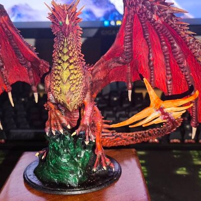 Ancient Red Dragon Display Miniature, Large Dragon Mini Model for ...