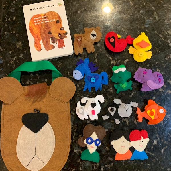 Brown BEAR Story Felt Playset ANIMALS PDF Pattern Animal Play Set ...