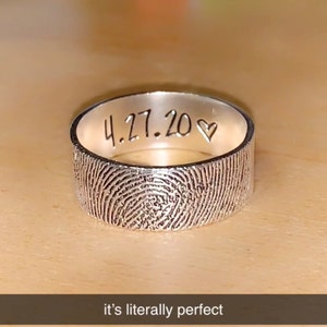 Custom Fingerprint Ring Actual Fingerprint Band - Etsy