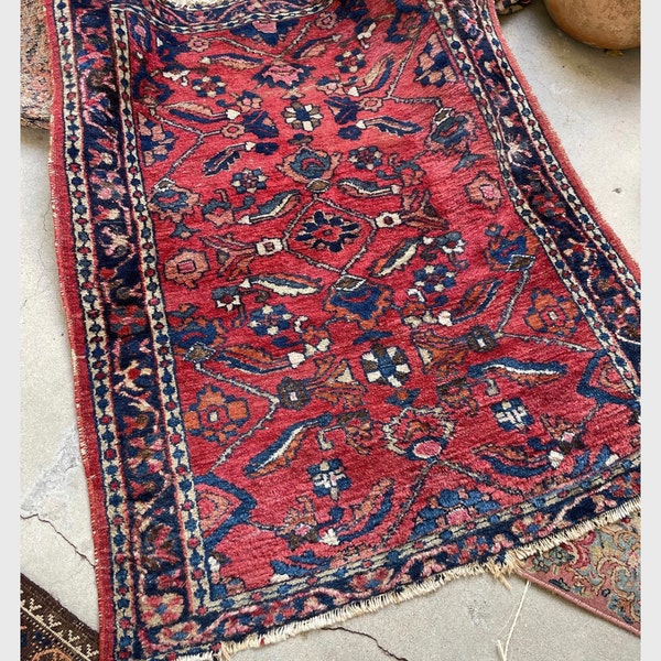 19th Century Worn Rug / 3'4 X 4'9 Antique Caucasian Rug #3041 - Etsy