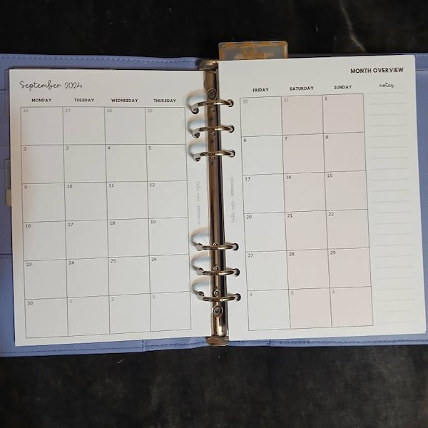 Yearly Overview A5 Planner Insert Special Dates Summary Planner Refill ...