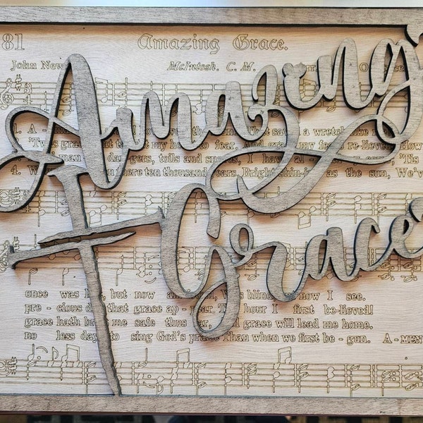 Amazing Grace Stand Decor Laser Cut Svg,amazing Grace Sign Svg ...