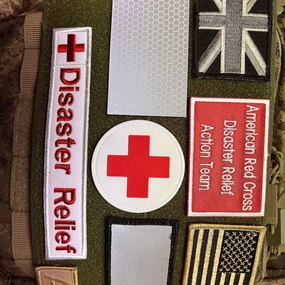 Red Cross Medic Custom Name Text Patch Firs Aid Paramedic Hook Backing ...