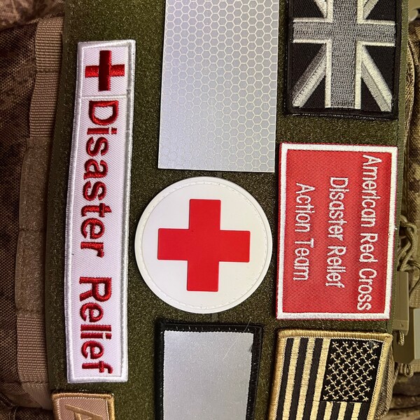Red Cross Medic Custom Name Text Patch Firs Aid Paramedic Hook Backing ...