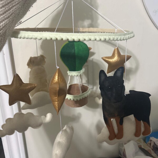 Custom Dog Baby Mobile, Personalized Baby Nursery, Puppy Baby Mobile ...