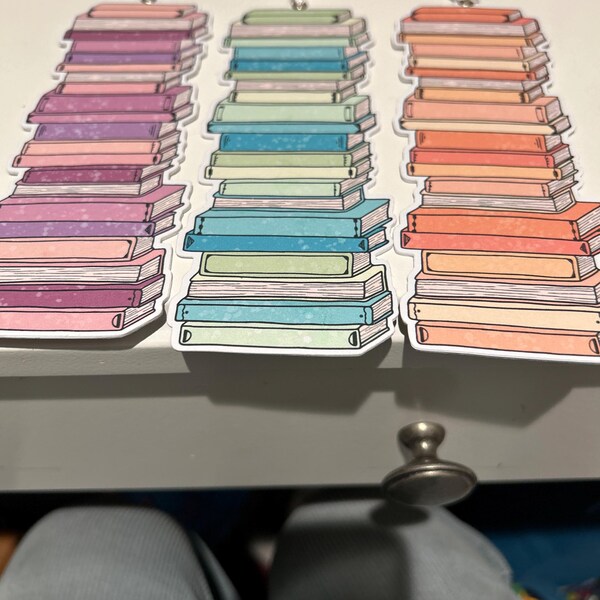 Bookmark Book Tracker, Book Stack, Double Sided, 34 Books to Fill per ...