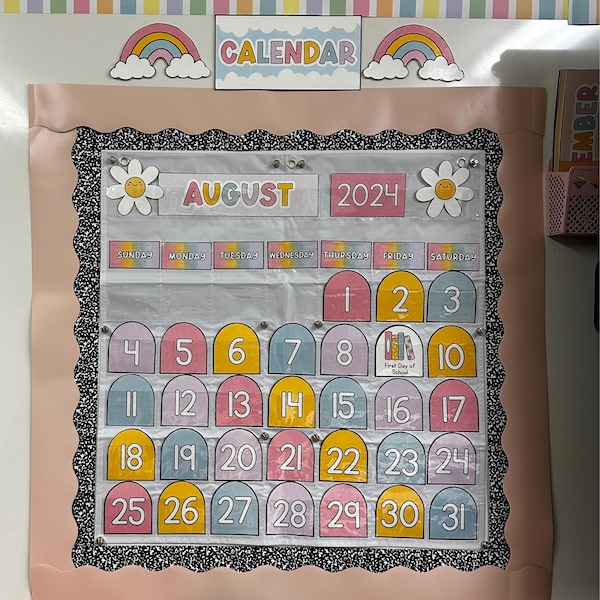 Classroom Calendar Display | Pocket Chart | Pastel Dreams | Editable ...