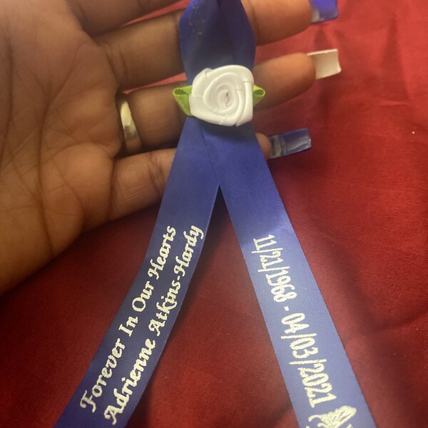 Personalized Memorial Ribbons With Pins for Funeral or Celebration of ...