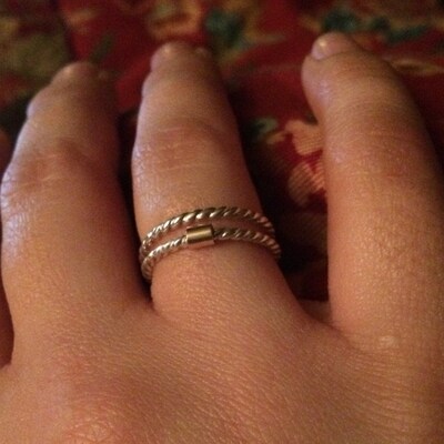 Twist and Slide Ring//sterling Silver Ring With 14kt. Gold Filled ...