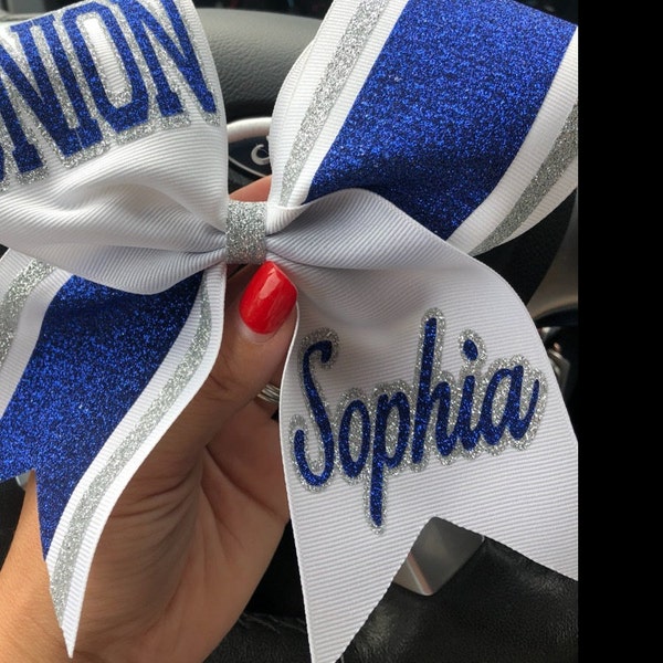 The ULTIMATE Custom Glitter Monogrammed Cheer Bow - Etsy