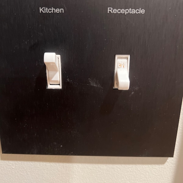 2 Gang: Custom Labeled Metal Switch Plate Cover for Toggle Switches ...
