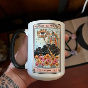 Audacity Tarot Card Mug, Occult Skeleton Tarot Card Coffee Mug, the ...